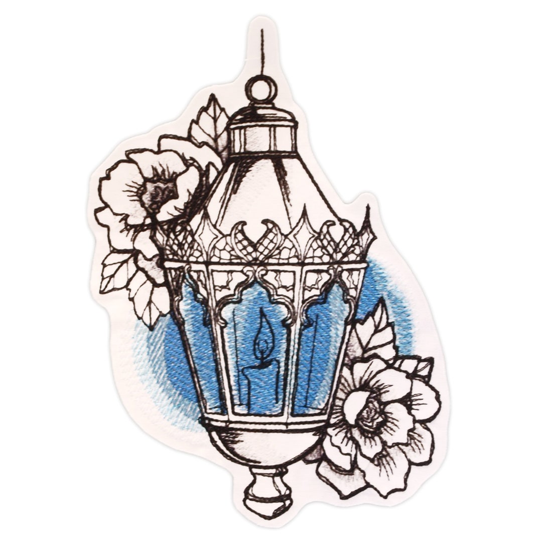 Lantern Phantasm Patch: Gothic Floral Iron-on Applique - Etsy