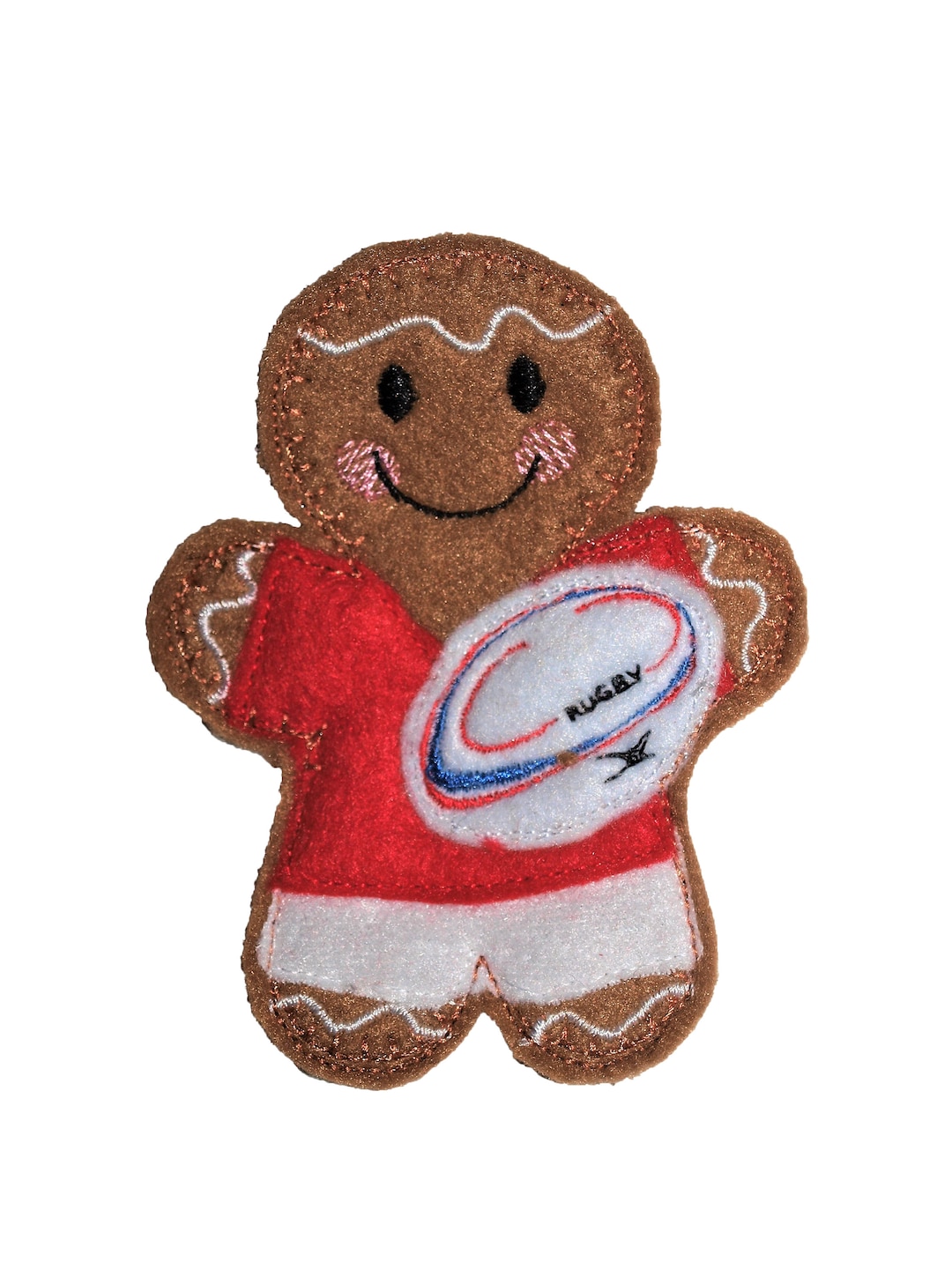 Felt Ginger Rugby Player Brooch: Embroidered Rugby Pin - Etsy