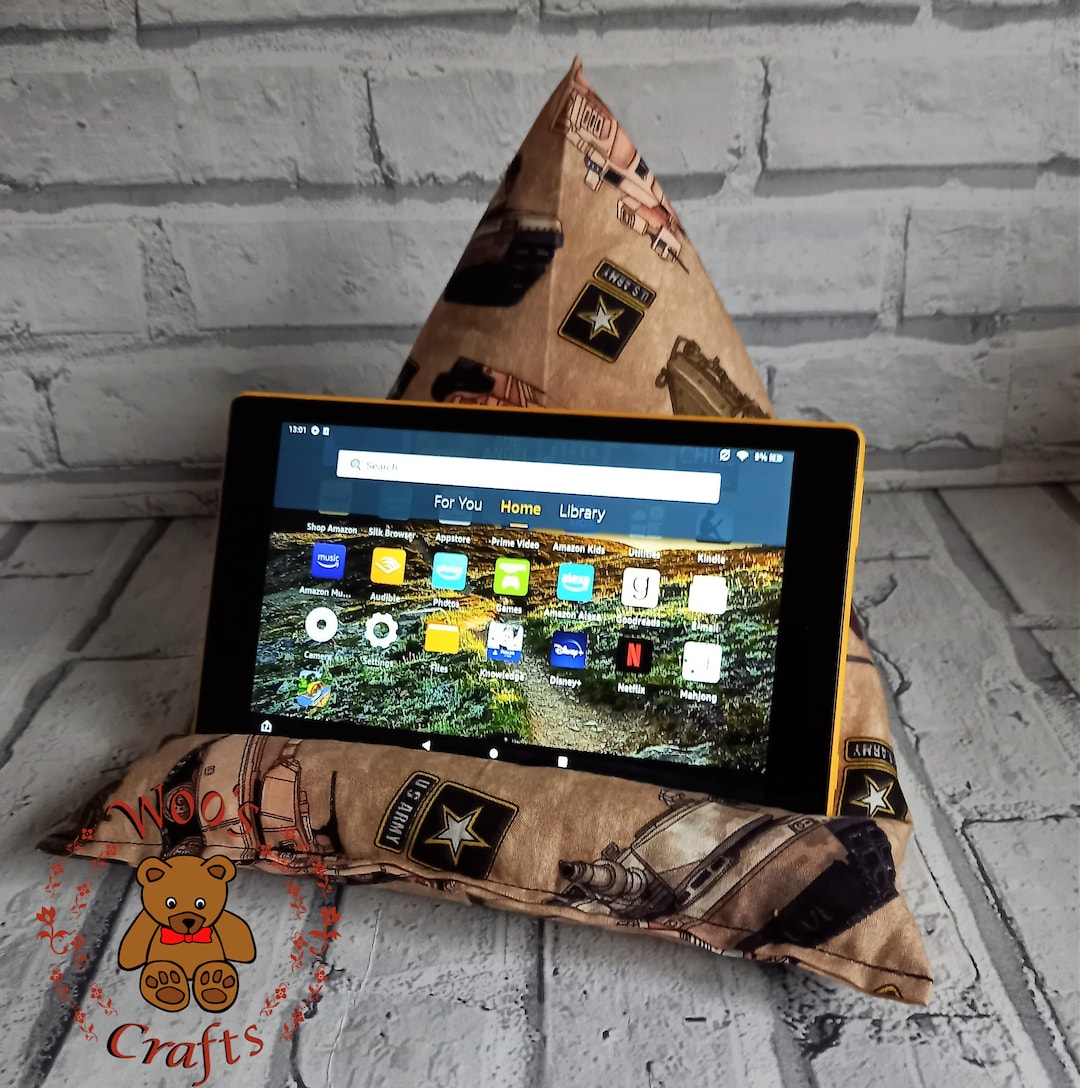 Army Tank Fabric Tablet Pillow Stand: Phone, Kindle, iPad Cushion - Etsy