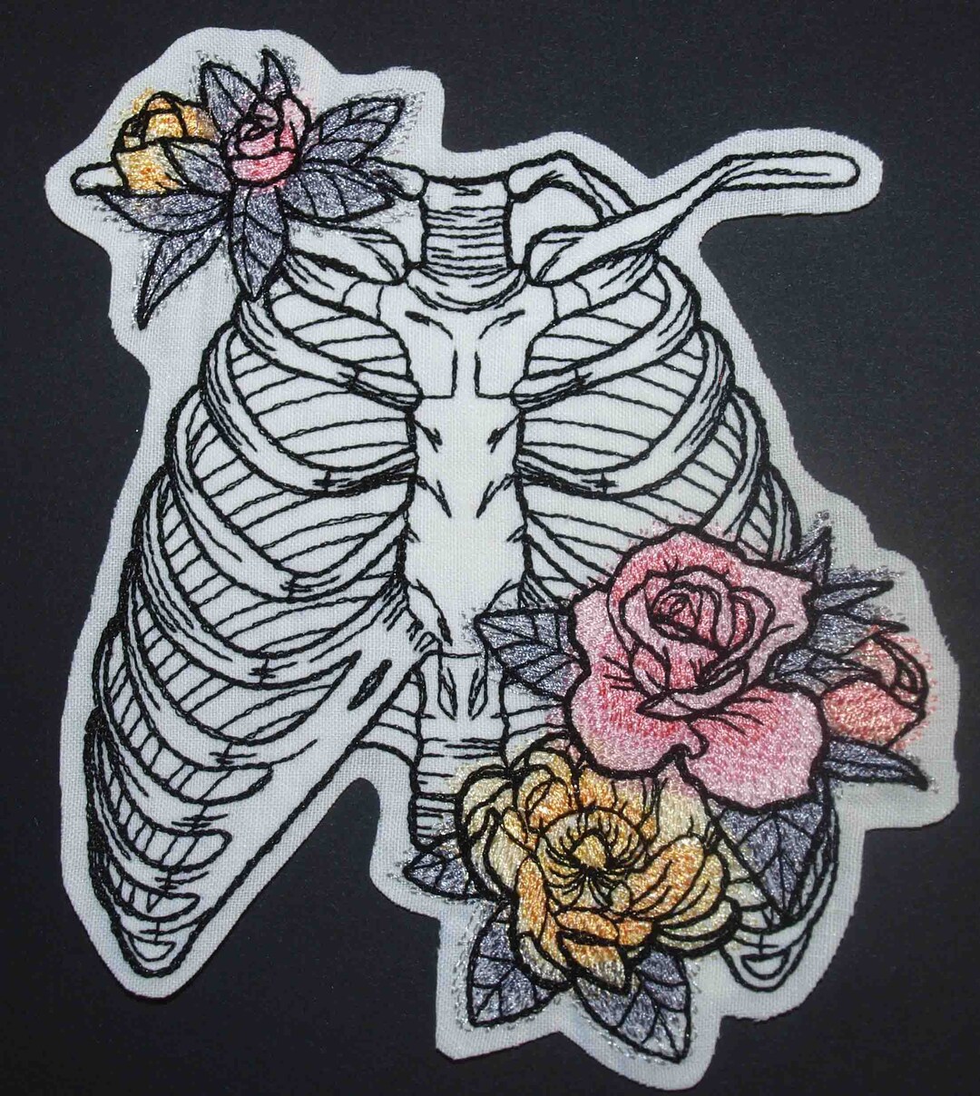 Rib Cage Patch, Skeleton Patch, Rib Cage Dire Bloom Patch, Flower Patch ...