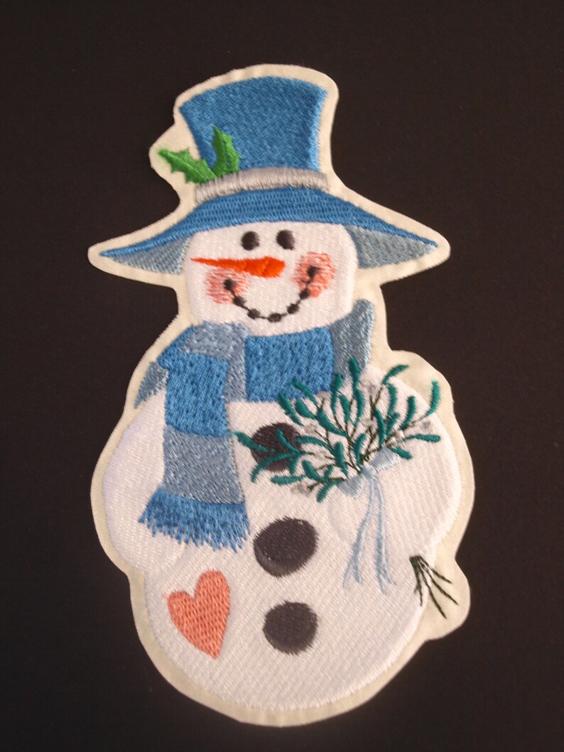 Snowman Patch, Snowman Iron on Patch, Snowman Sew on Patch, Christmas ...