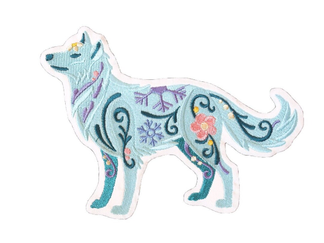 Arctic Wolf Patch, Embroidered Wolf Patch, Wolf Sew on Patch, Iron on ...
