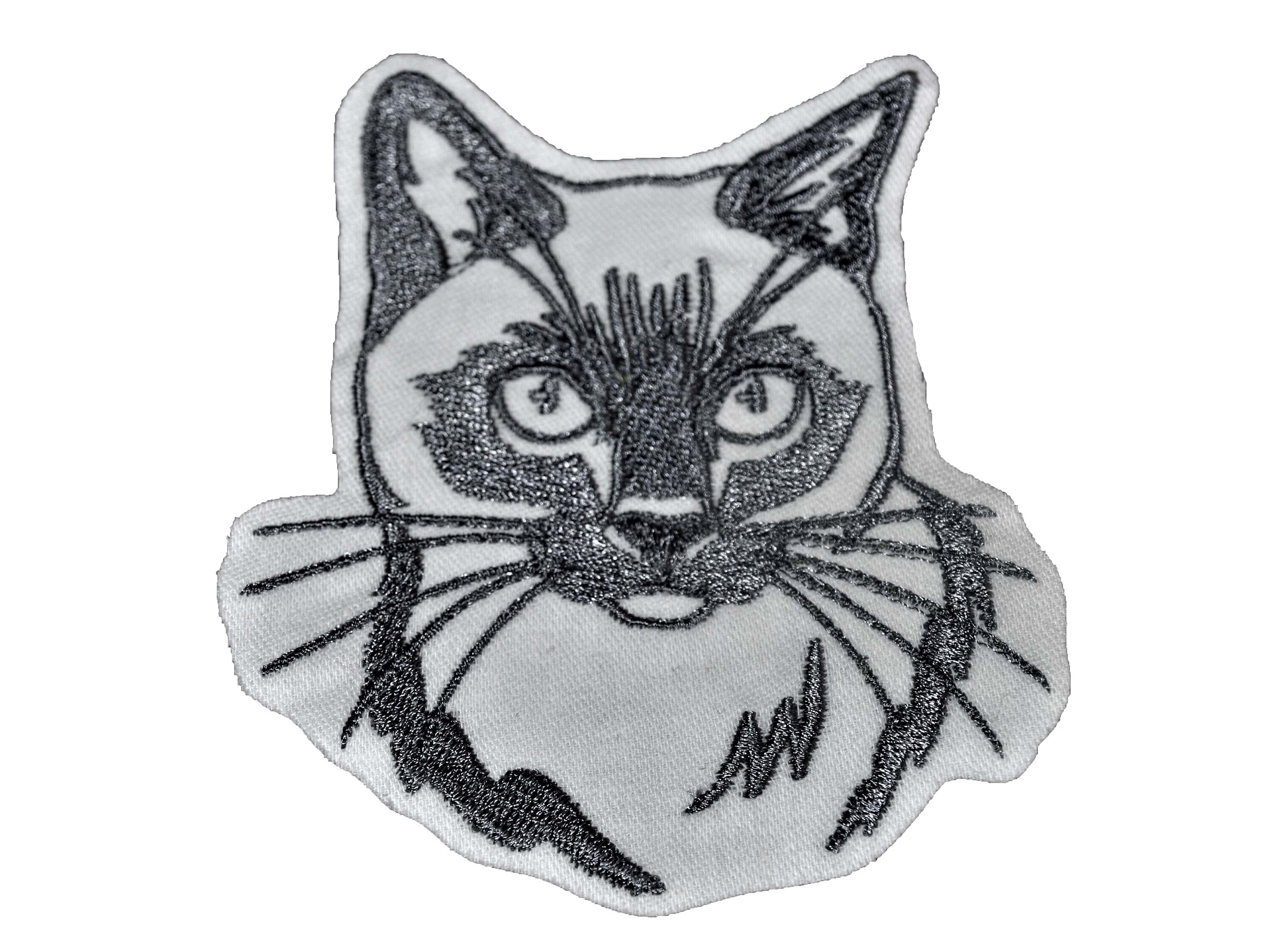 Cat Patch Silhouette Cat Patch Fabric Cat Patch Embroidered - Etsy