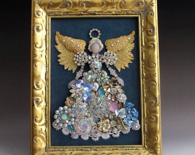 Jeweled Victorian Angel in Frame - Custom Order - Contact Seller to ...