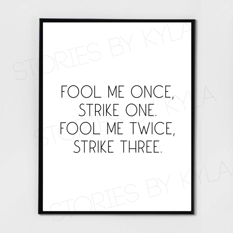 The Office Michael Scott Fool Me Once Quote - Digital Download - Etsy