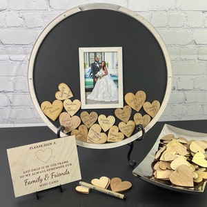 Elegant Round Wedding Guest Book Frame With Photo Opening - Perfect ...
