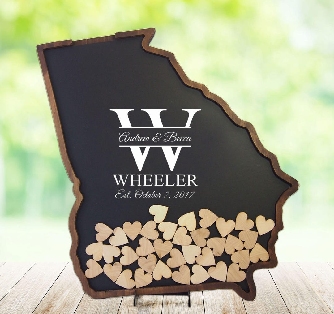 Georgia State Shape, Wedding Guest Book, Alternative Wedding Guestbook ...