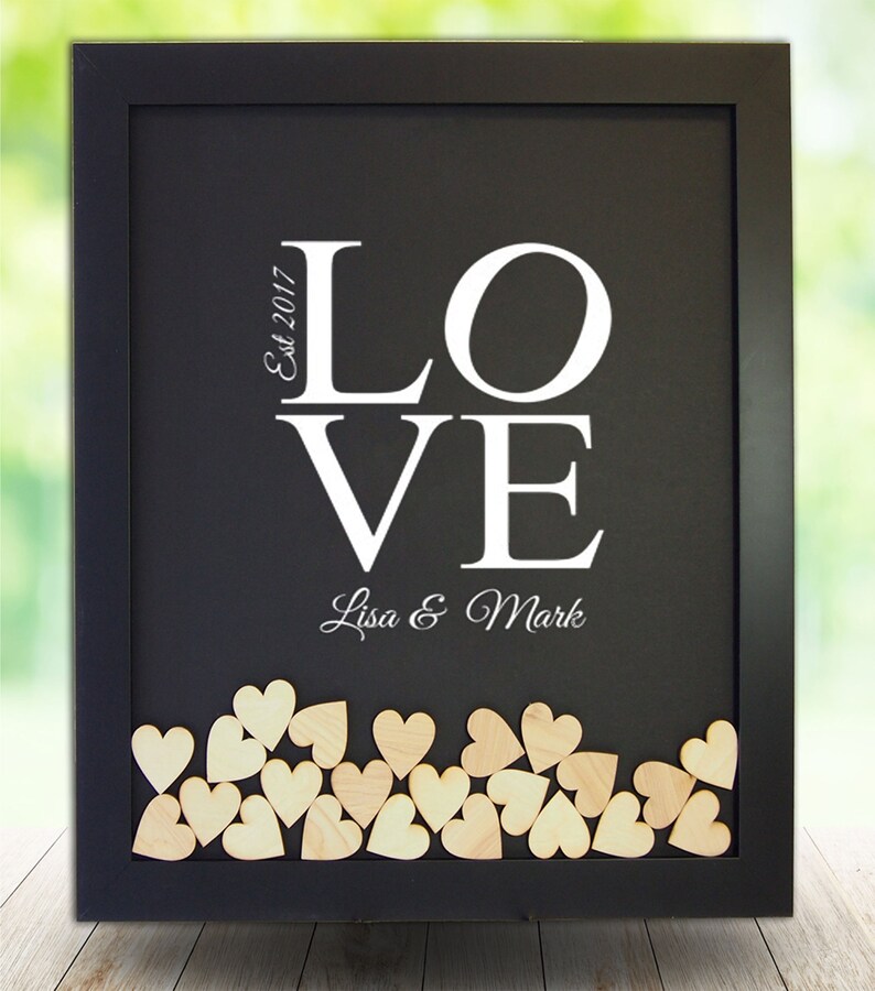 Guest Book Drop Box Frame, Wedding Guest Book Alternative, Custom Guest ...