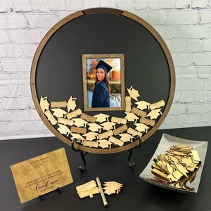 Round Guest Book Frame With Photo Opening for Graduation Celebration ...