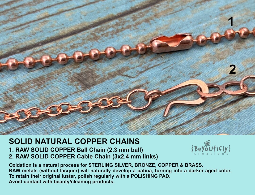 Solid Copper Chain Necklace, Layering Necklace, Minimal Simple Copper ...