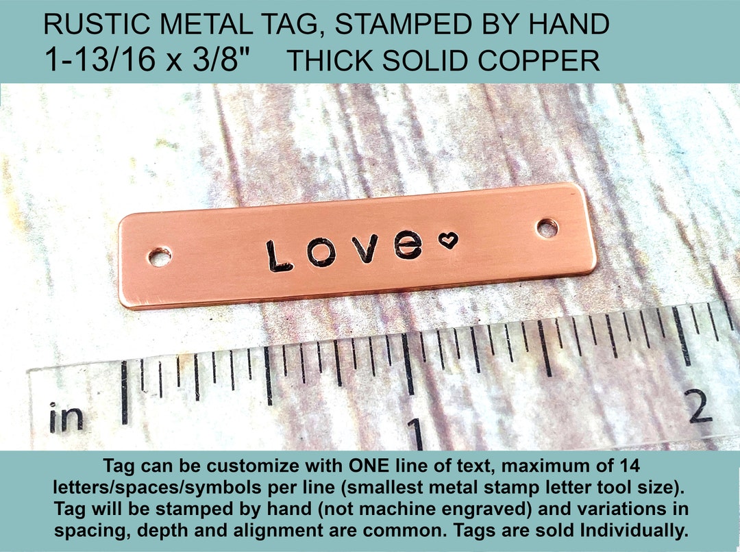 Small Personalized Name Plate, Rustic Hand Stamped Metal Tag, Custom ...