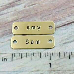 Small Personalized Name Plate, Rustic Hand Stamped Brass Tag, Custom ...