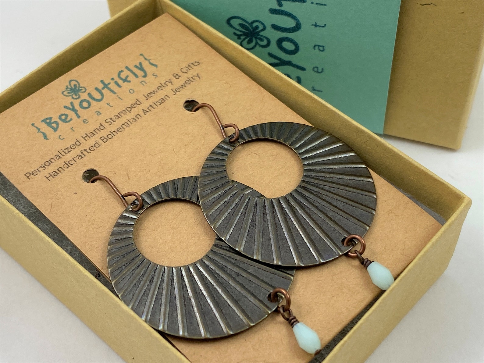 Lightweight Bohemian Offset Washer Earrings, Stainless Steel Ear Wires ...