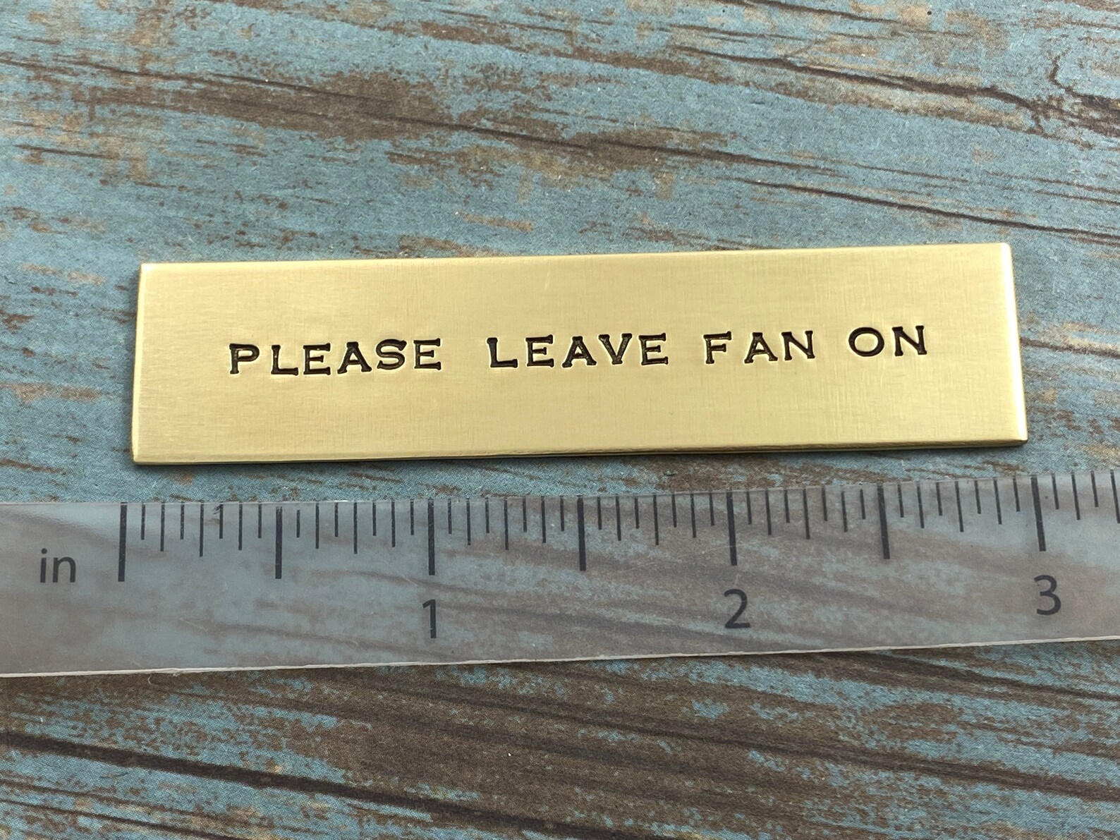 Personalized Gold Tone Metal Tag, Rustic Hand Stamped BRASS Tag, Custom ...