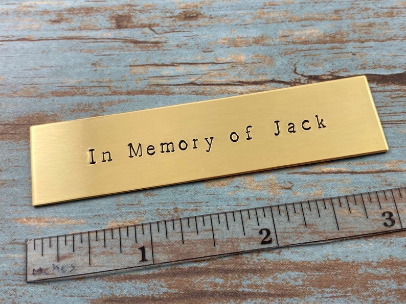 Personalized Gold Tone Metal Tag, Rustic Hand Stamped BRASS Tag, Custom ...