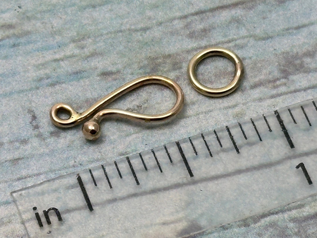Genuine Solid Natural BRONZE Hook and Eye Clasp, Bronze Hook Clasp for ...