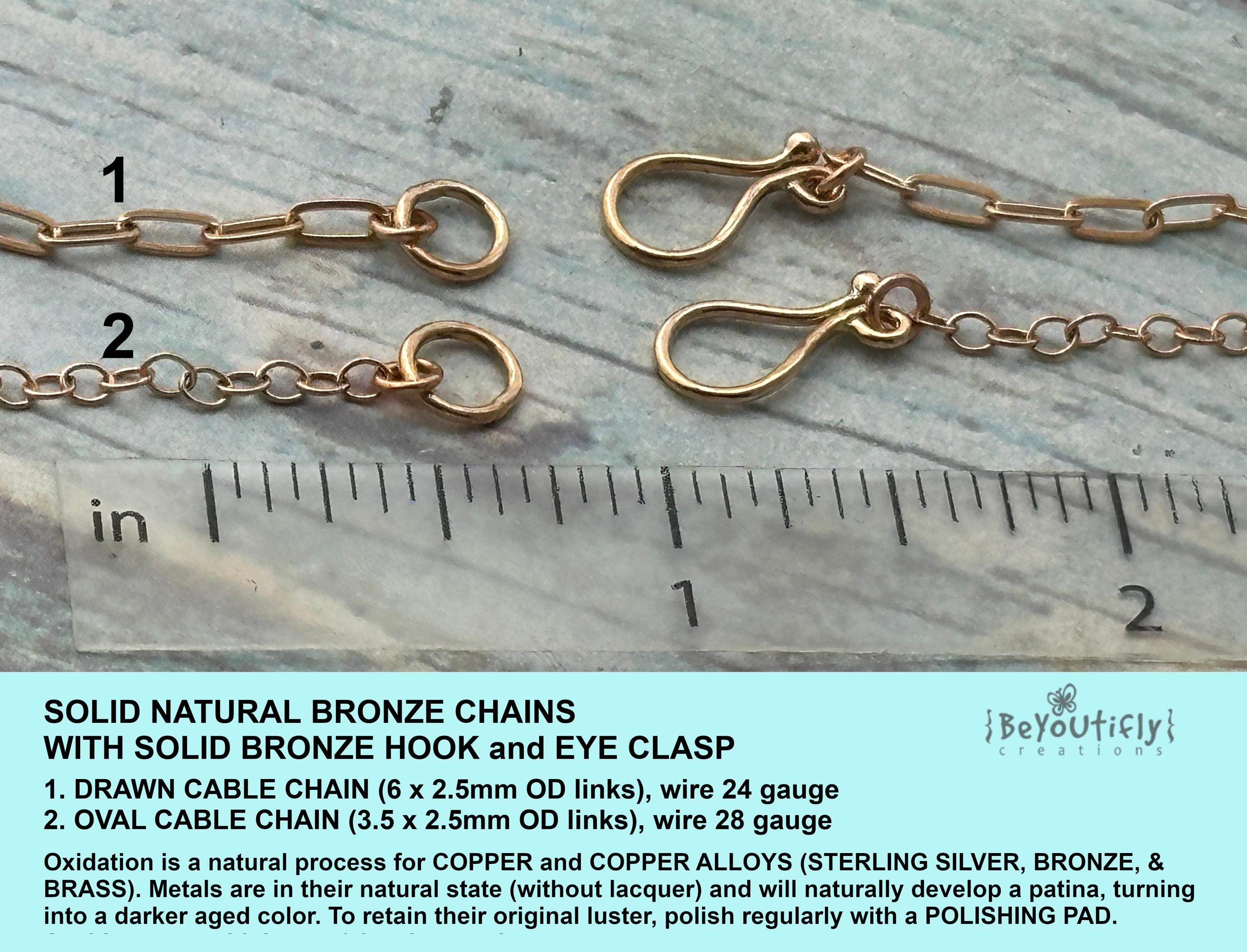 Solid Bronze Chain Necklace, Minimalist Layering Necklace, Artisan ...