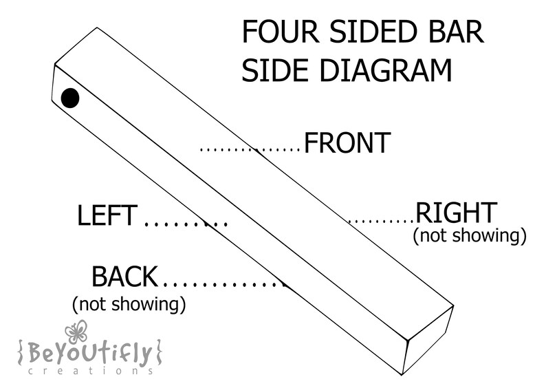 Personalized 4 Sided Vertical Bar Key Chain Four Names Hand | Etsy