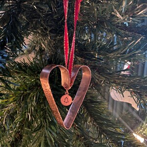 Rustic Artisan Copper Heart Christmas Ornament Family Member - Etsy