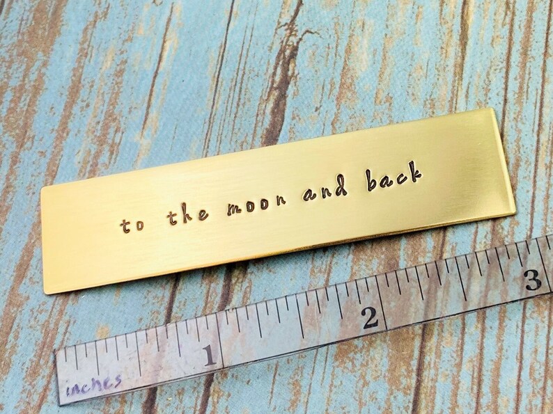 Personalized Gold Tone Metal Tag Rustic Hand Stamped BRASS - Etsy