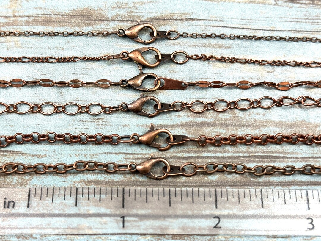 Antiqued Copper Plated Chain Necklace, Simple Layering Chain ...