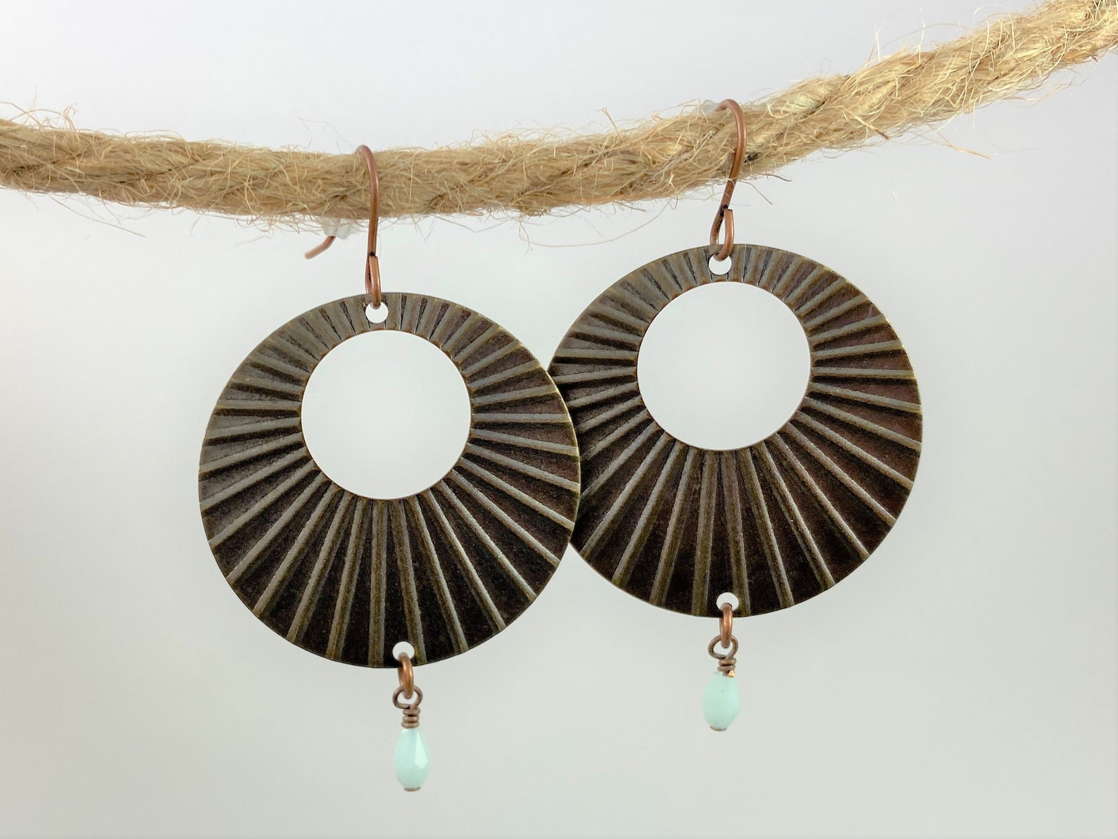 Lightweight Bohemian Offset Washer Earrings, Stainless Steel Ear Wires ...