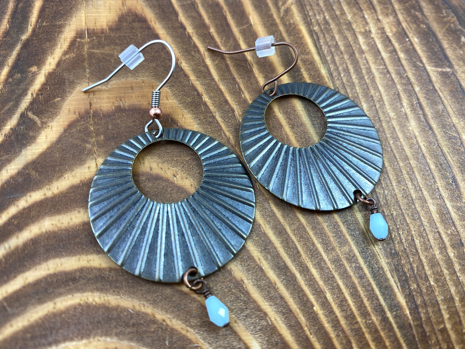 Lightweight Bohemian Offset Washer Earrings, Stainless Steel Ear Wires ...