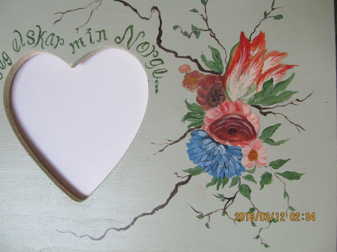 Norwegian Rosemaling, Picture Frame, Hand Painted, on of a Kind - Etsy