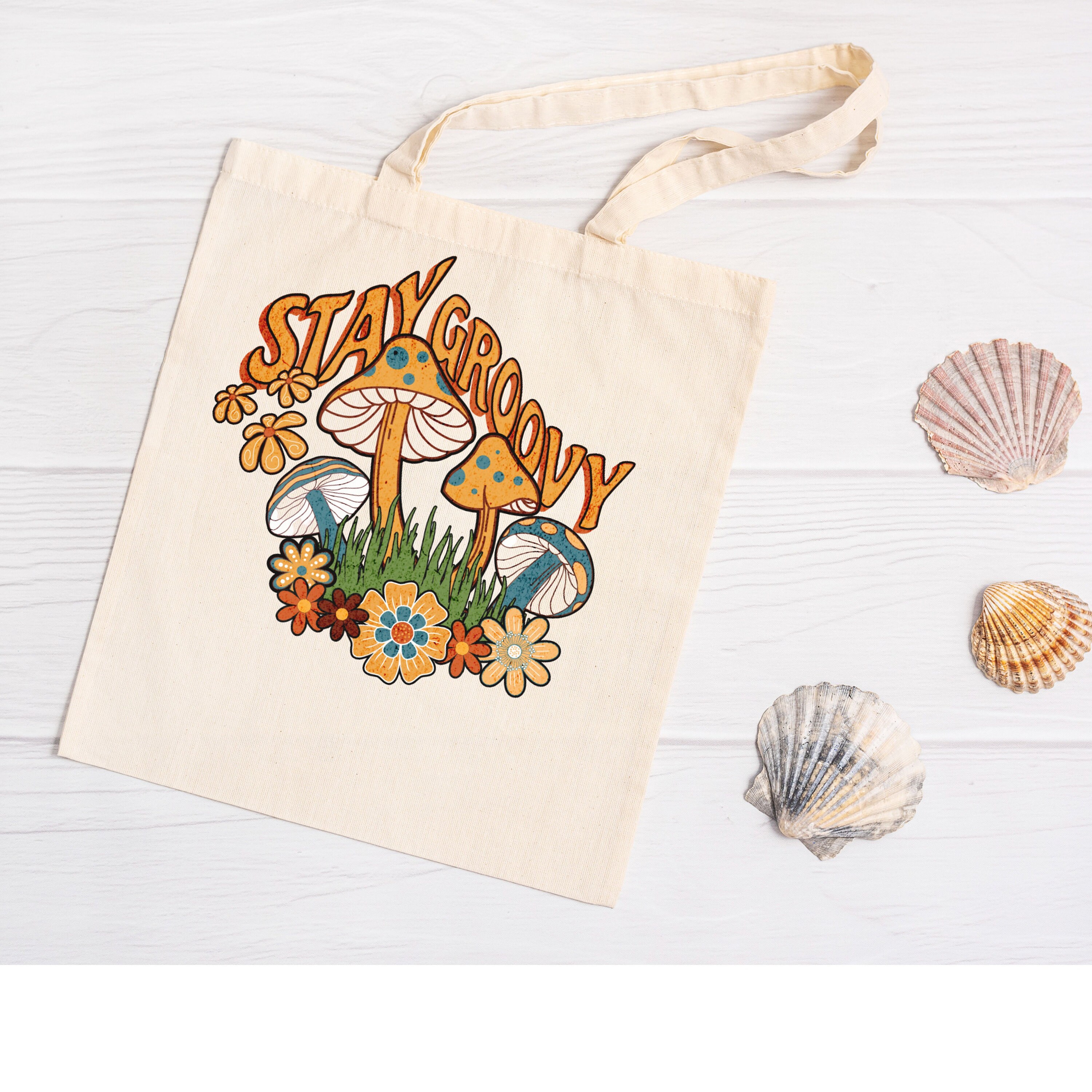 Stay Groovy Canvas Tote Bag, Retro Font Tote, Hippie 70 Summer Bag ...