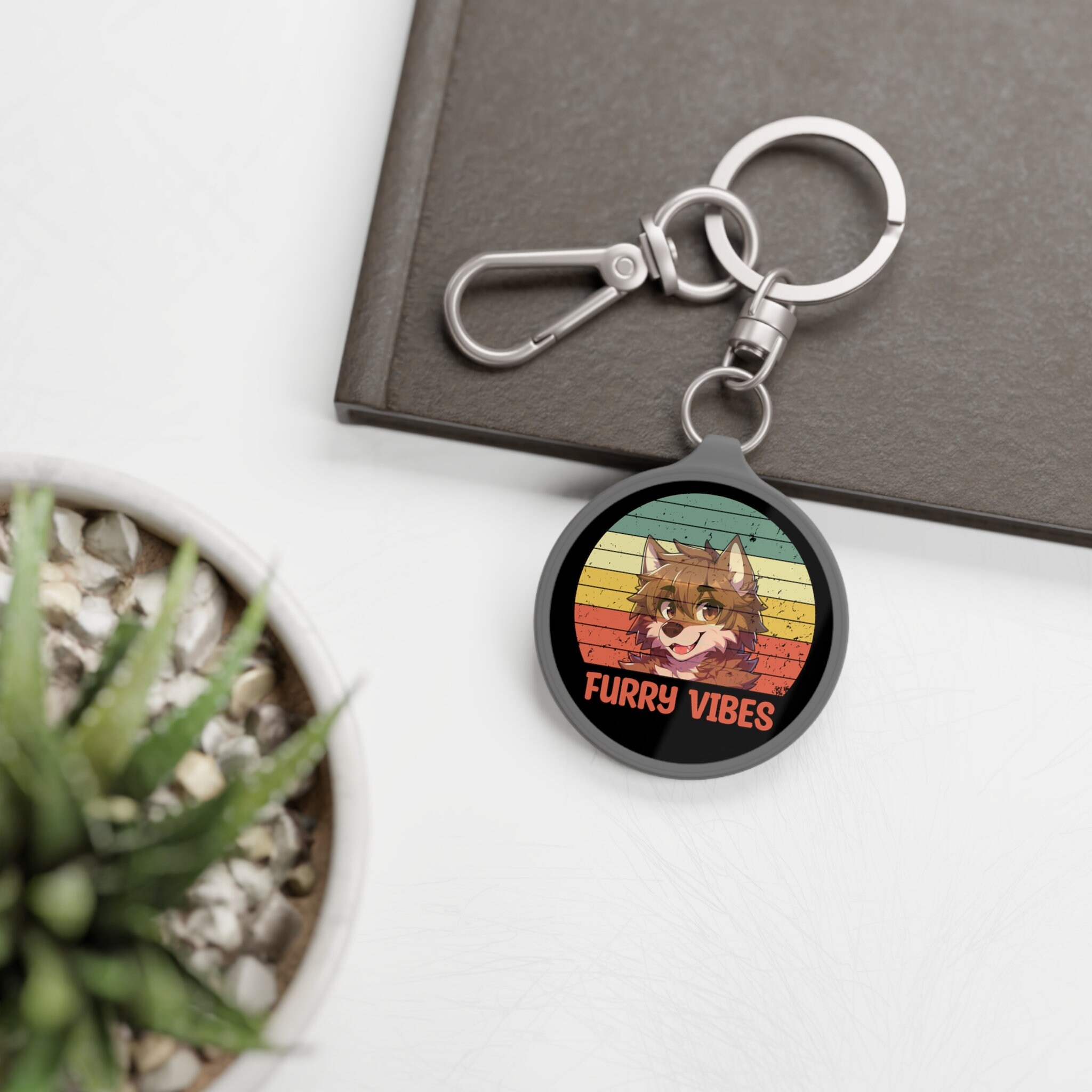 Furry Vibes Fursuit Gift Keyring, Cosplay Key Chain, Retro Rainbow ...
