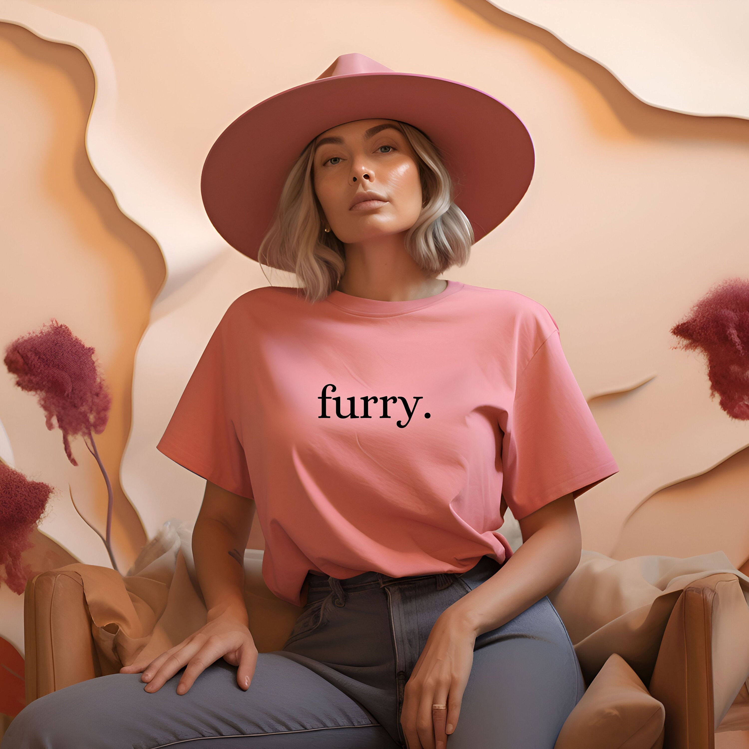 Furry Fursona Minimal Fursuit Pride T-shirt Short Sleeve Tee, Cosplay ...