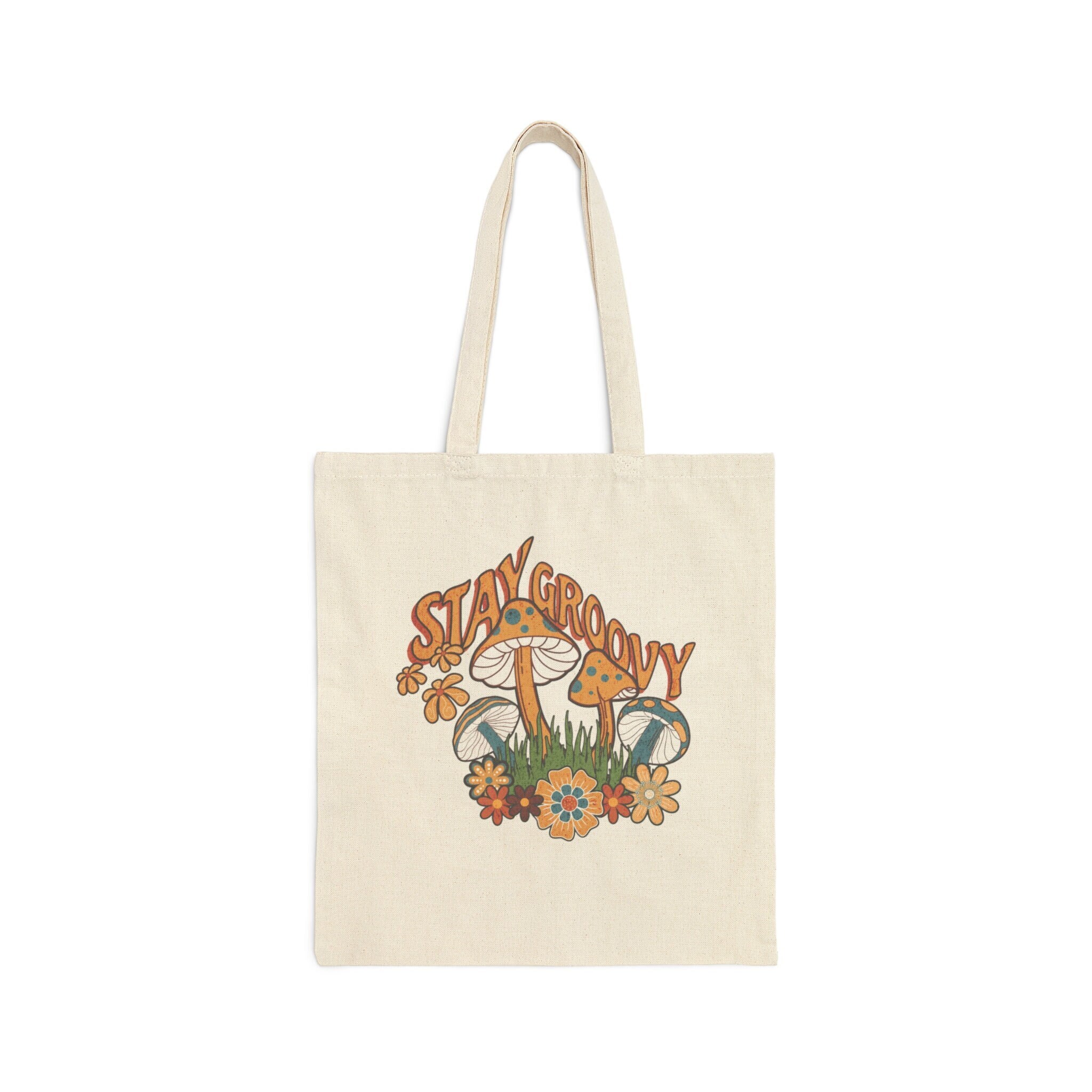 Stay Groovy Canvas Tote Bag, Retro Font Tote, Hippie 70 Summer Bag ...