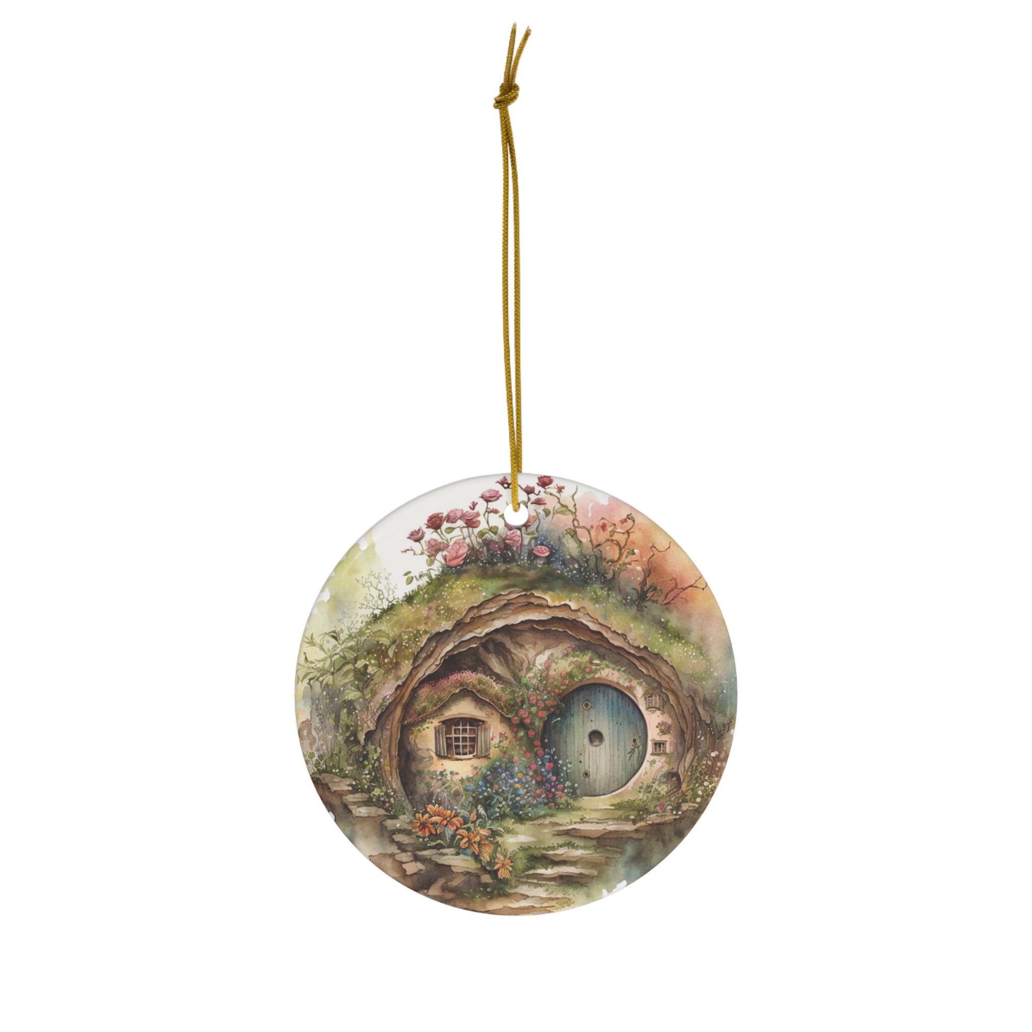 Hobbit House Watercolor Ceramic Shire Ornament Gift for Christmas, Lord ...