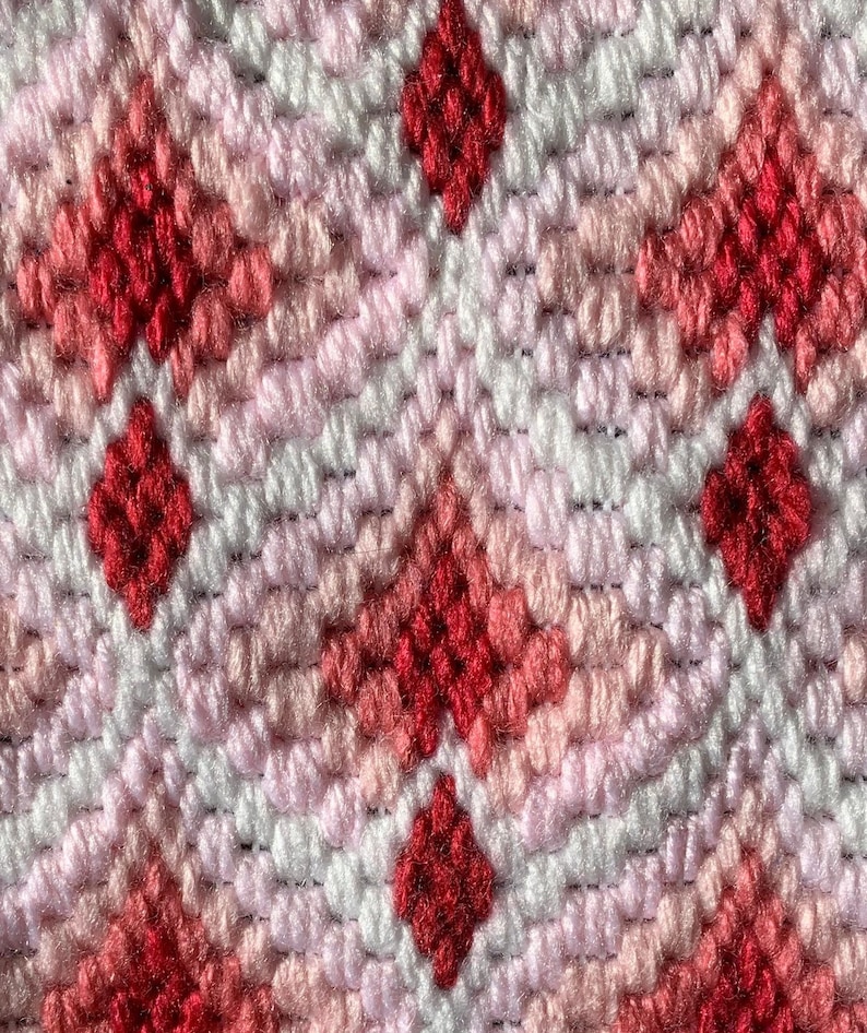 Needlepoint Christmas Stocking, Traditional Bargello Pattern 5 Shades ...