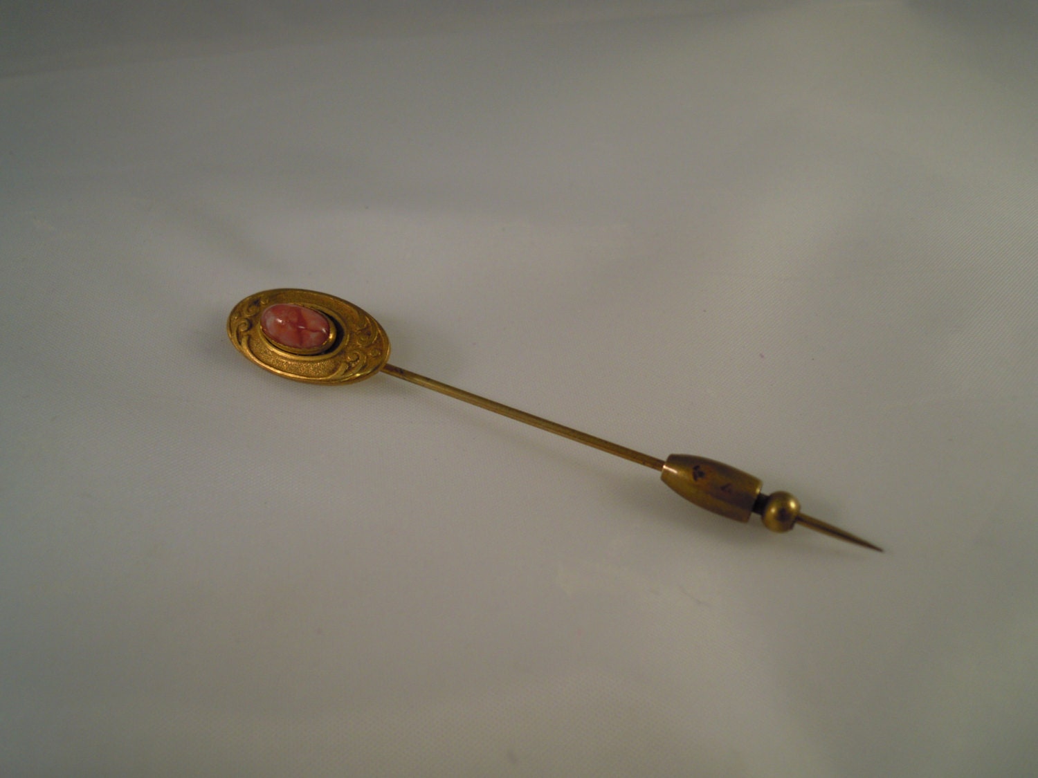 Hat Stick Pin Art Glass Gold Tone Metal Lapel Scarf Vintage - Etsy