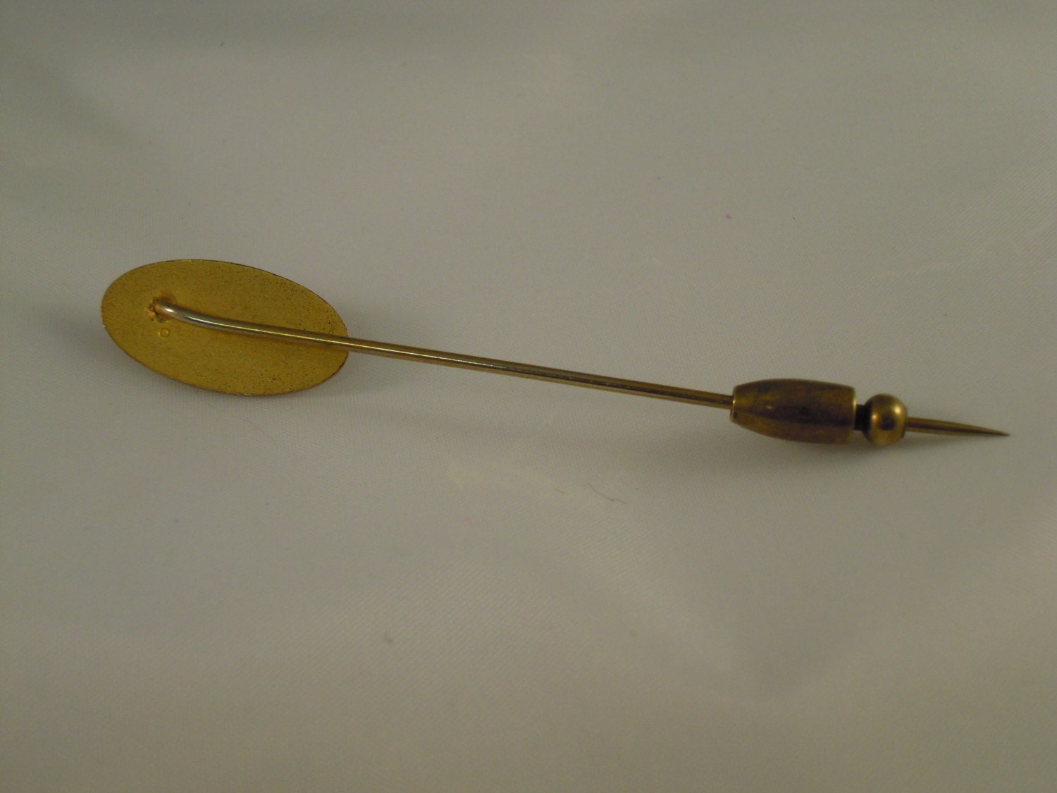 Hat Stick Pin Art Glass Gold Tone Metal Lapel Scarf Vintage Pink ...