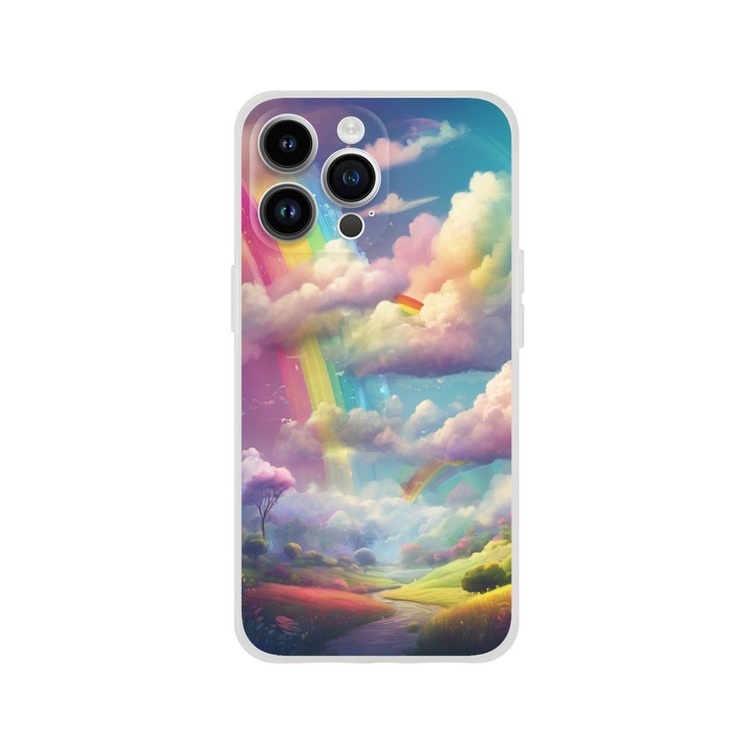 Rainbow Clouds Flexi Phone Case for iPhone - Etsy