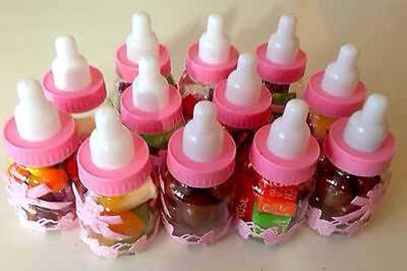 X20 Sweet Filled Baby Bottles Pink Blue Baby Shower Favours - Etsy
