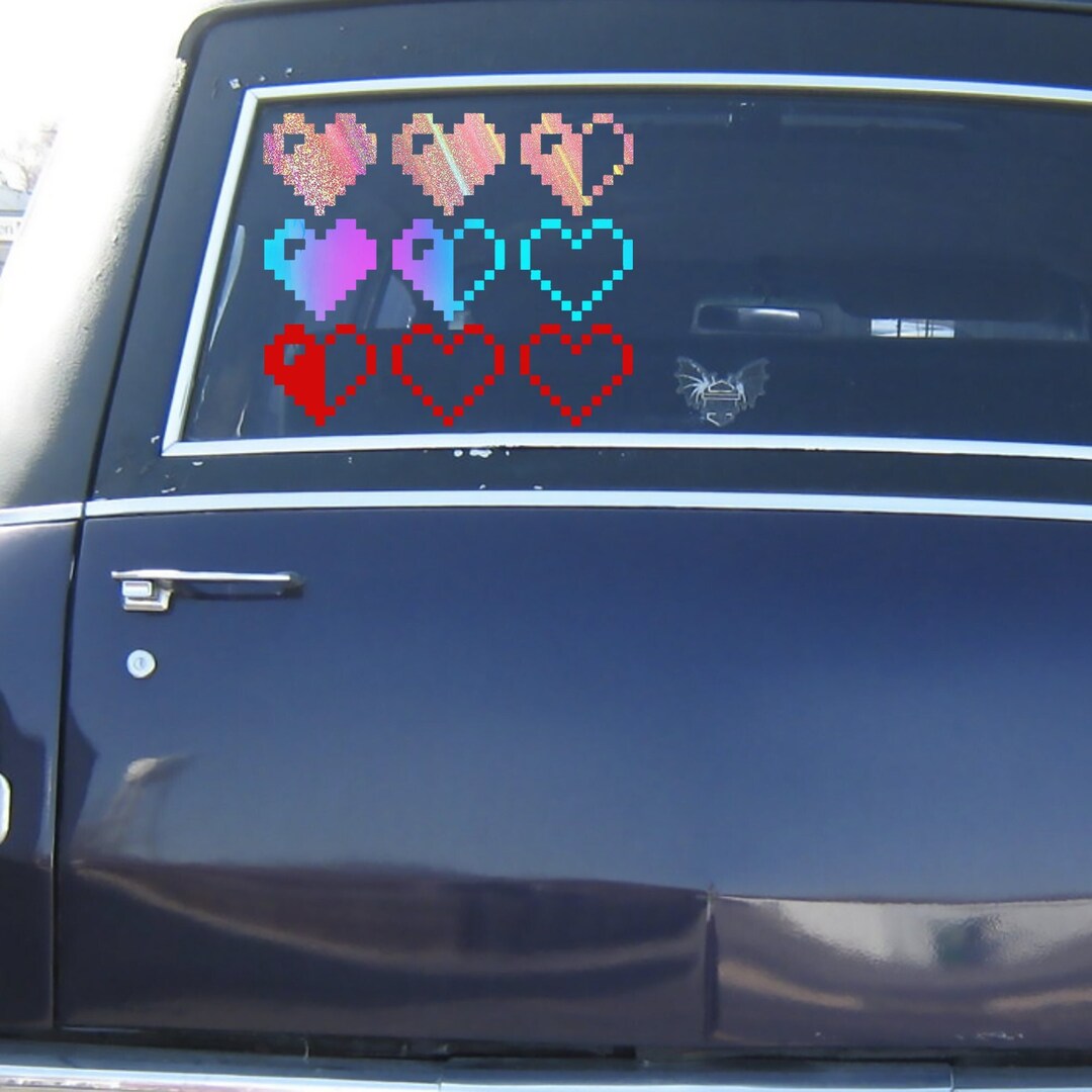 Pixel Heart Meter Vinyl Decal | Retro Video Game Car Sticker - Etsy