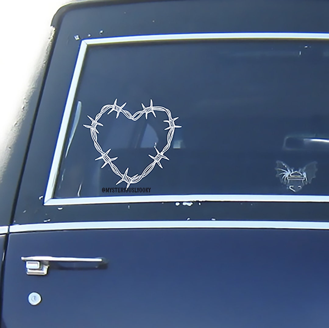 Barbed Wire Heart Vinyl Decal Sticker Goth Spooky Kawaii - Etsy