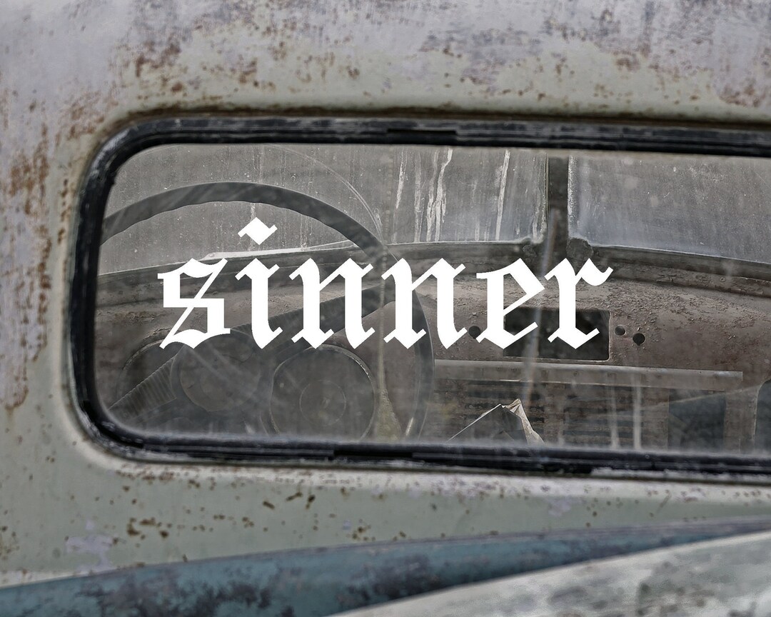 Sinner Vinyl Decal Sticker Goth Decals | Goth Car Decor | Goth Car ...