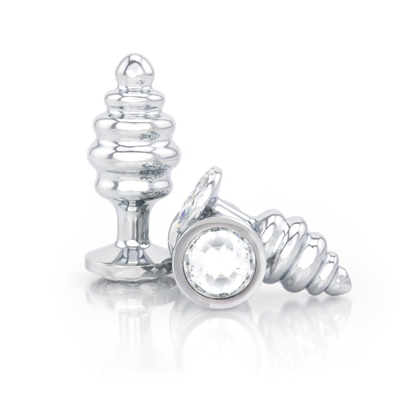 Jewelled Ribbed Metal Butt Plug Chrome Plated Anal Toy and | Etsy