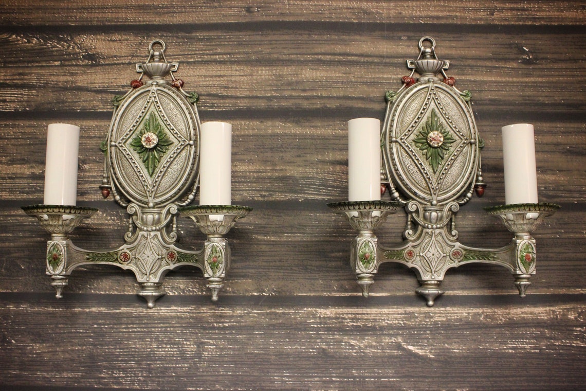 Antique 1920s Neoclassical Sconce Pair Art Nouveau Victorian | Etsy