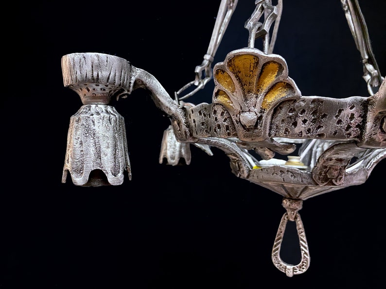 Antique Hanging Light by Electrolier. Gothic Revival, Tudor, Mission ...