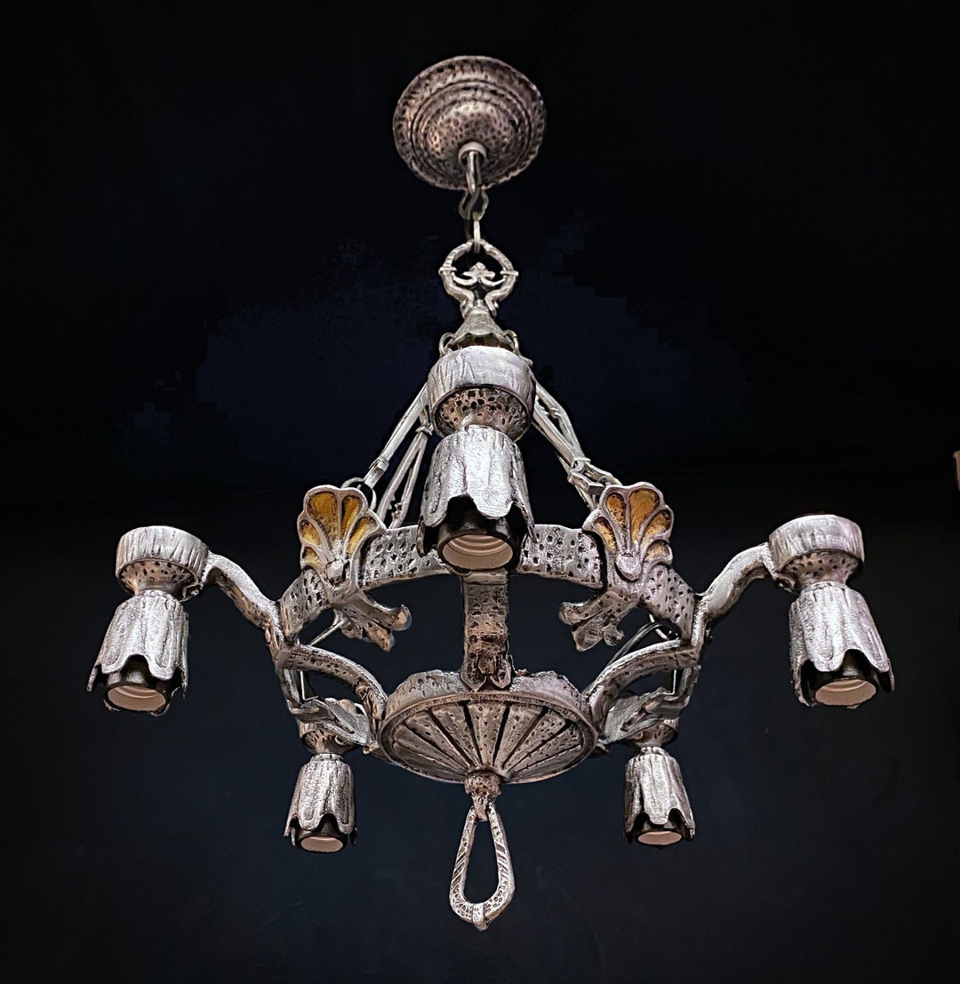 Antique Hanging Light by Electrolier. Gothic Revival, Tudor, Mission ...