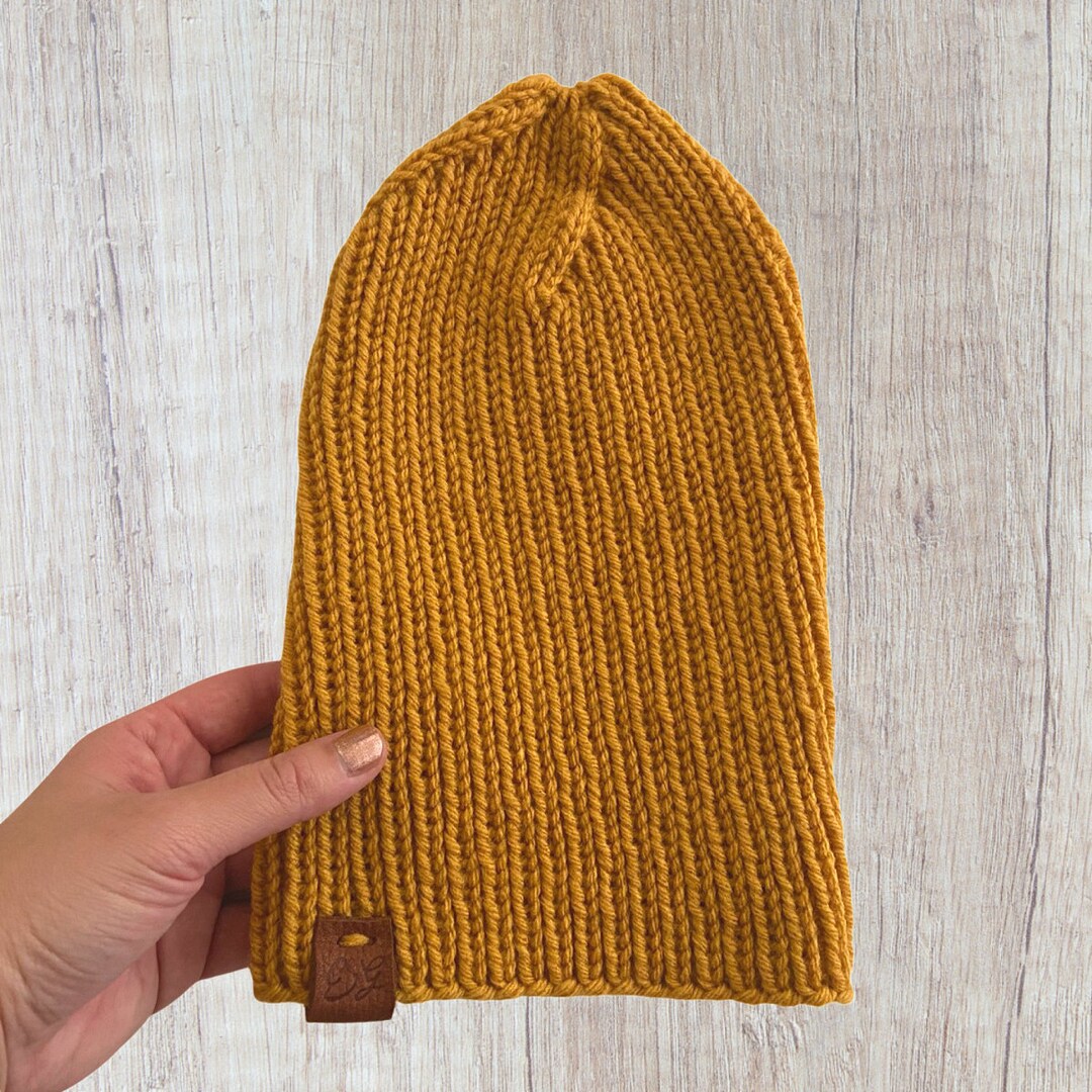 Mustard Yellow Beanie, Slouchy Hat, Mustard Yellow Hat, Hats for ...