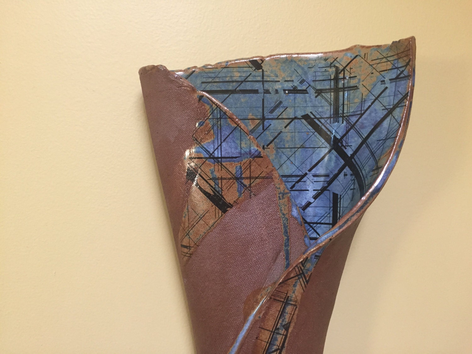 Tubular Wall Hanging With Graphic Lines - Etsy