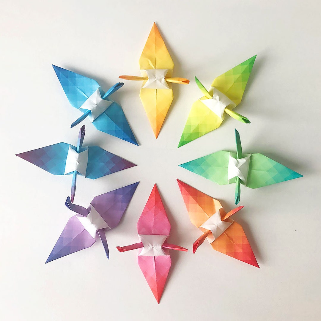 1000 3" Origami Cranes, Rainbow Colors Senbazuru, Paper Cranes for ...