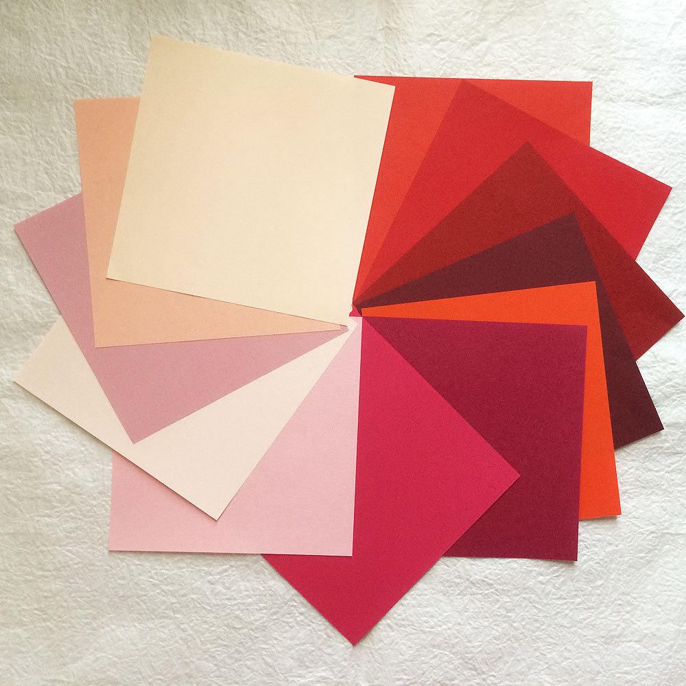 Set of 48 3 Red Tones Tant Origami Paper Cranes - Etsy