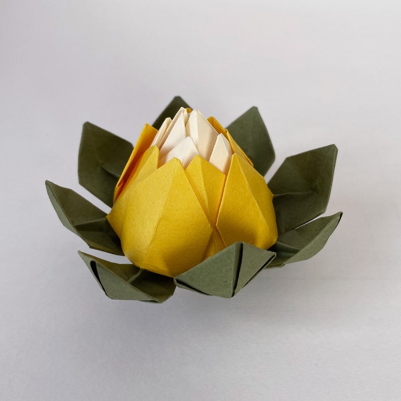 Set of Origami Lotus Flowers Yellow Shades Paper Lotus - Etsy